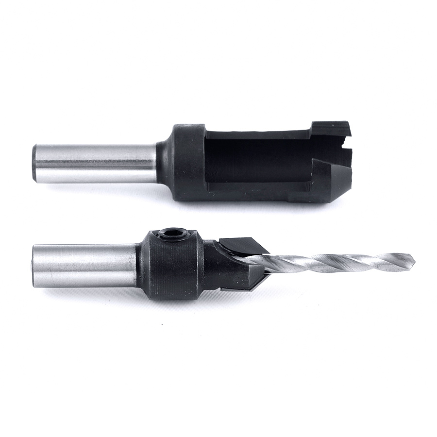 PS-200 2-Piece Carbide Tipped Countersink and Steel Plug Cutter Set 9/ ...