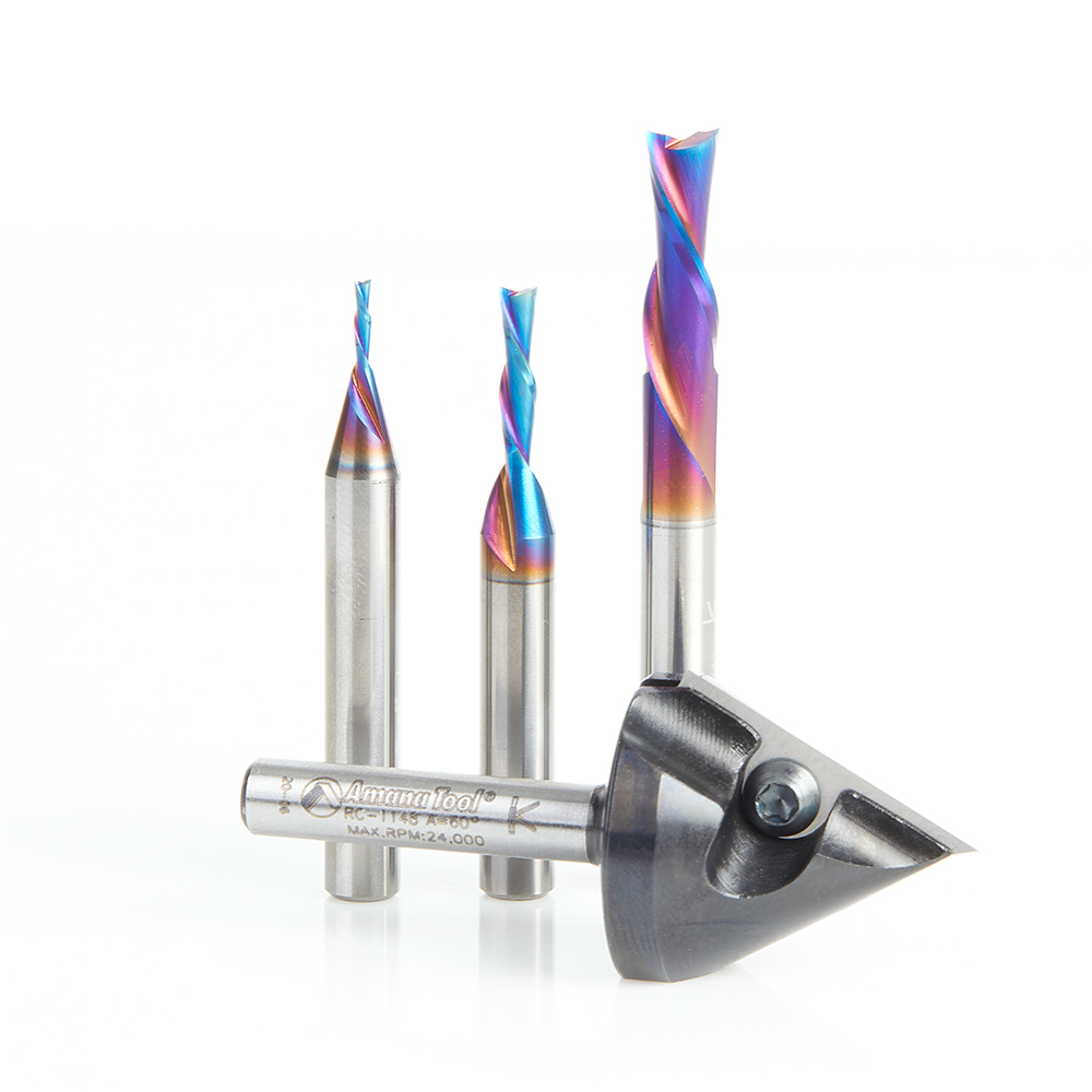 AMS-207 Matt's 4-Pc CNC Starter Pack II: CNC Router Bits, Signmaking ...