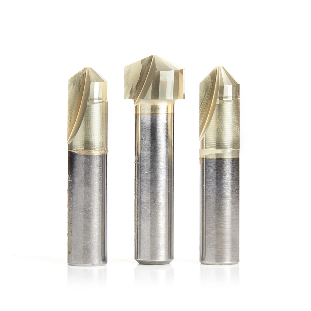 Carbide Double Edge Folding ‘V’ Groove Router Bits with ZrN Coating ...