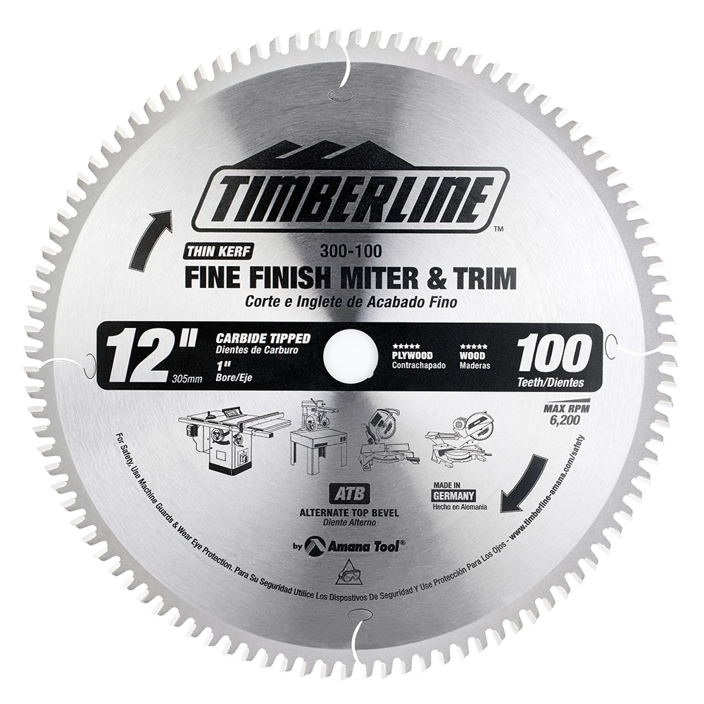 300-100 Carbide Tipped Finishing Blade For Miter Saw/Stationary Table ...
