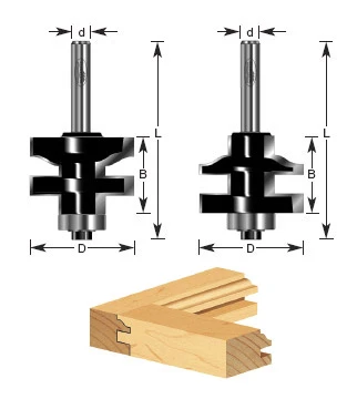 440-24 Carbide Tipped Ogee Stile & Rail 2-Piece Set 1-3/8 Dia x 1 x 1/4 ...