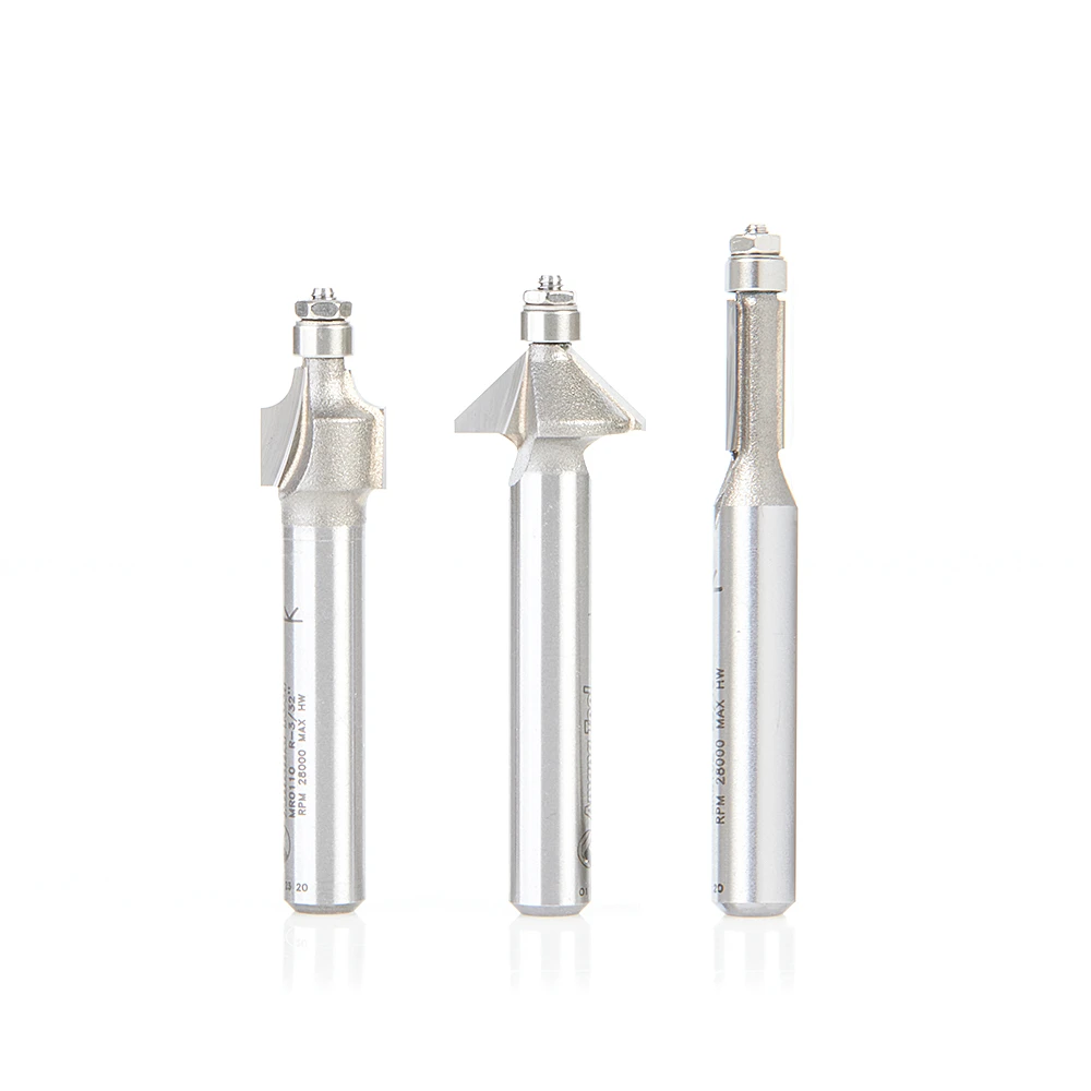 AMS-MRSET 3-Piece Miniature Router Bit Pack With Mini 3/16" Diameter ...
