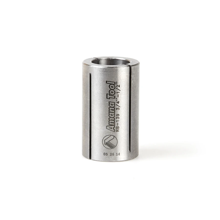 RB-139 High Precision Steel Router Collet Reducer 3/4 Overall Dia x 1/2 ...