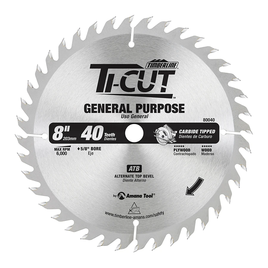 80040 Carbide Tipped Ti-Cut™ General Purpose & Finishing 8 Inch Dia x ...